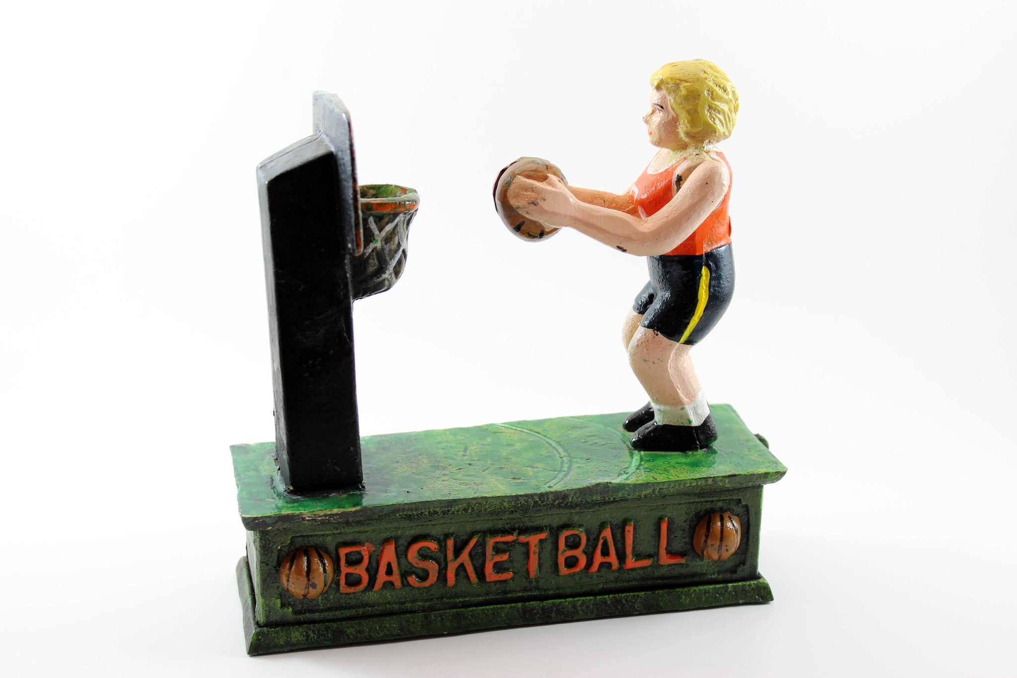 Cast-Iron Mechanical Basketball Bank – With A Past