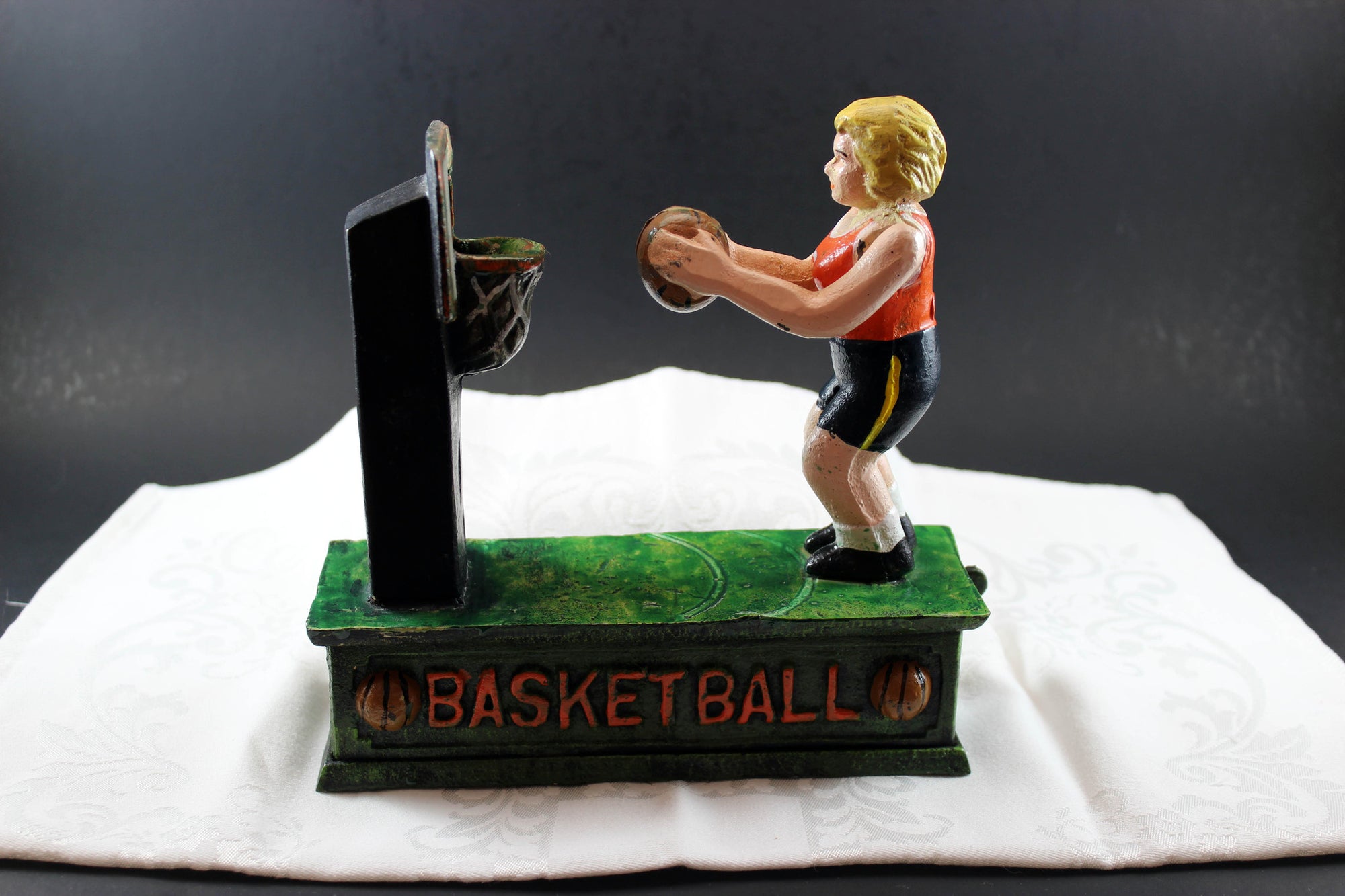Cast-Iron Mechanical Basketball Bank – With A Past