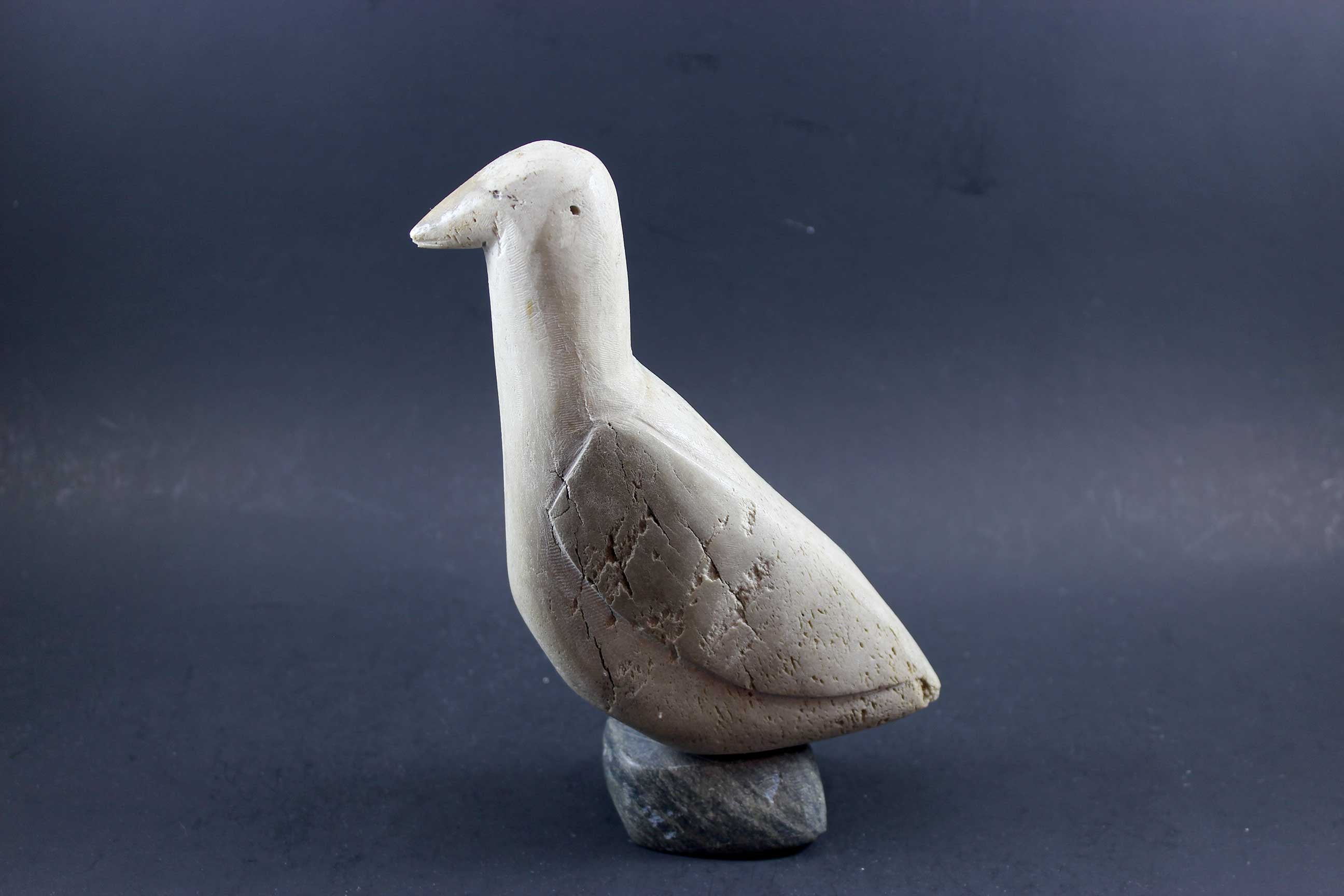 Inuit Carving, Arctic Bird in Bone, Stone Base – With A Past