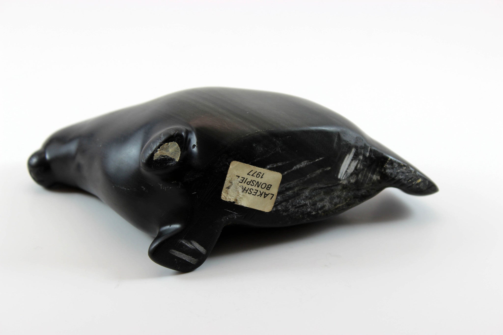 Inuit Soapstone Sculpture, Large Seal Trophy – With A Past