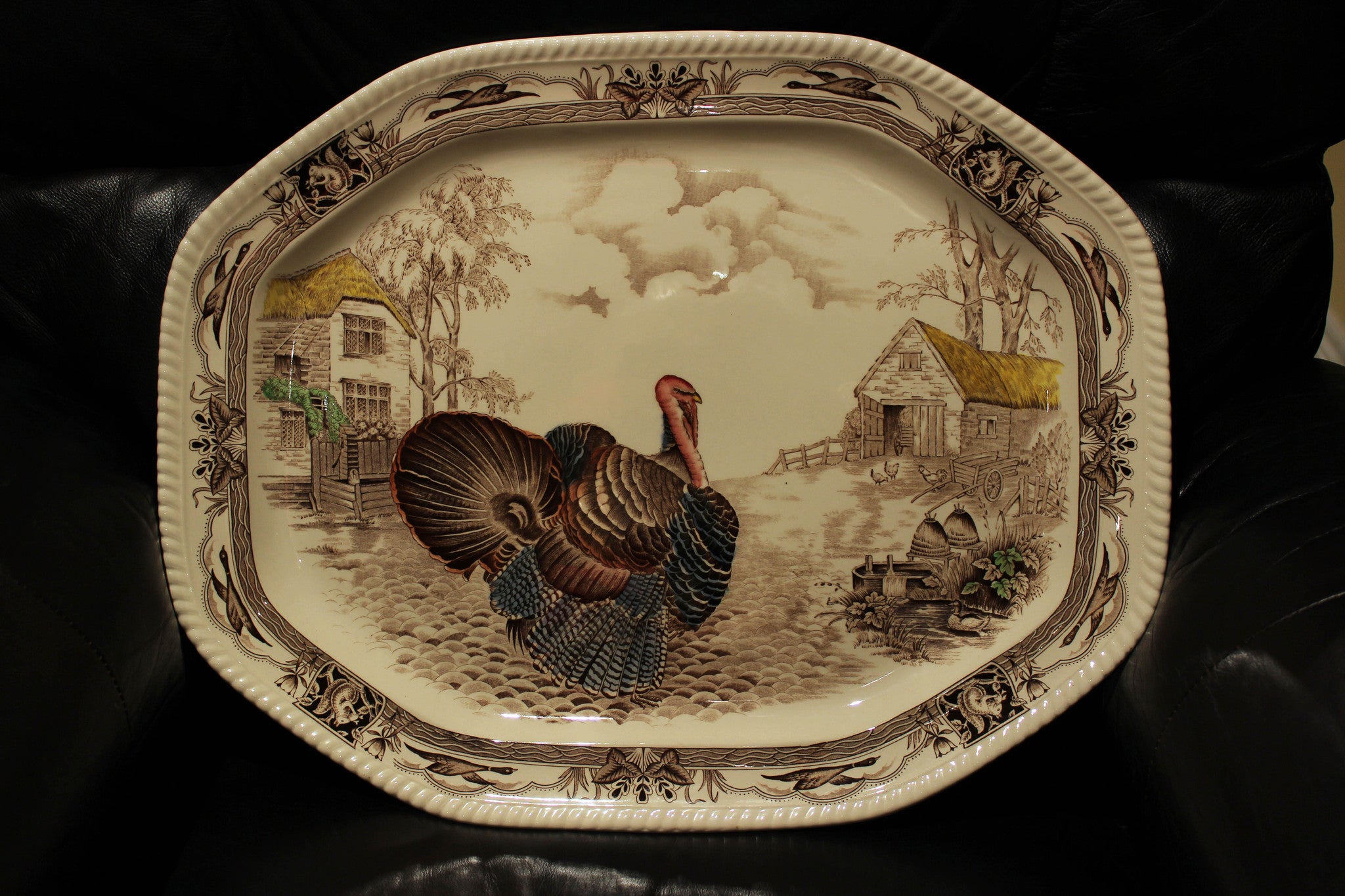 Barnyard King Turkey Platter-Johnson Brothers-England – With A Past