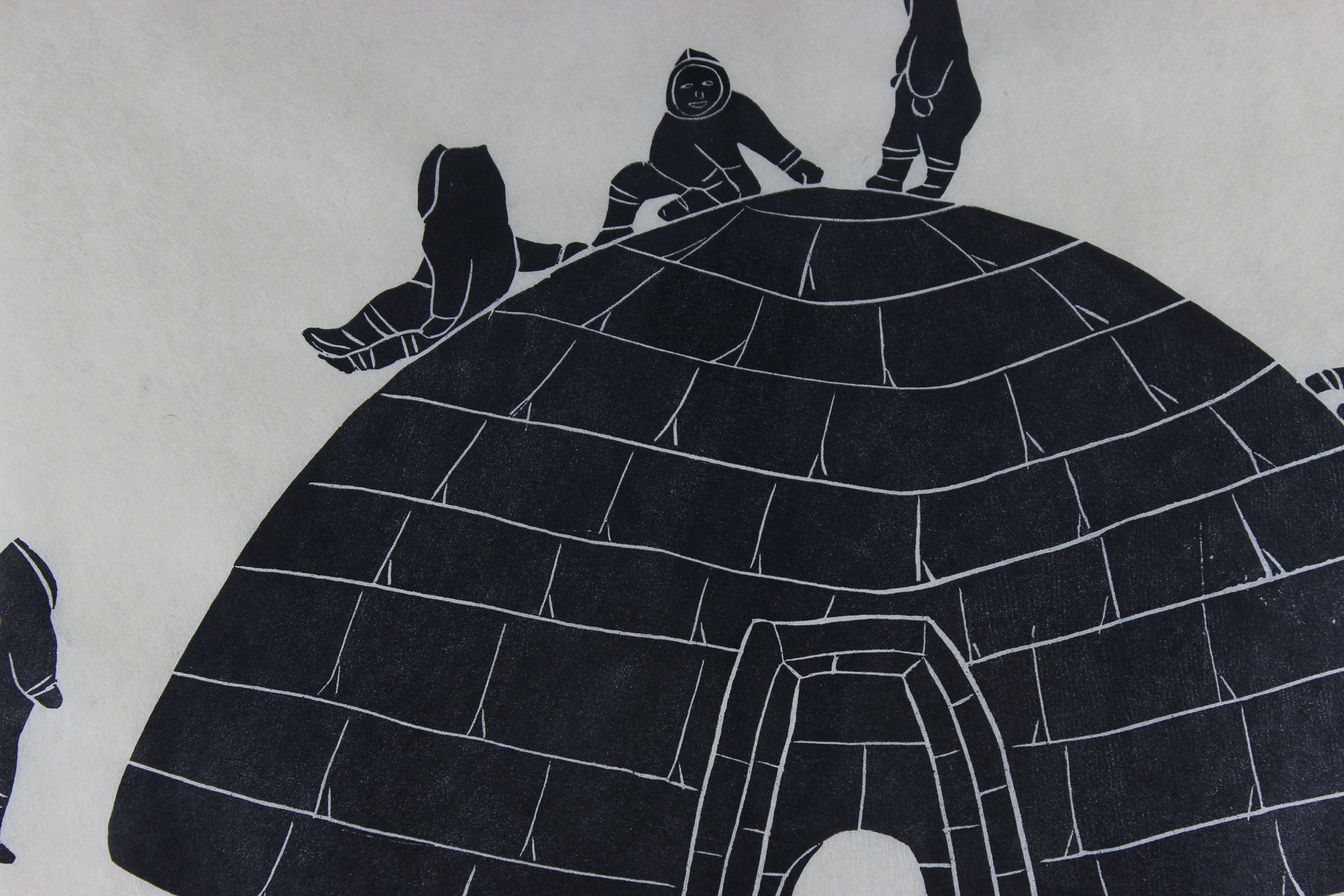Peter Aliknak, Stone Cut, Children Playing On Igloo – With A Past