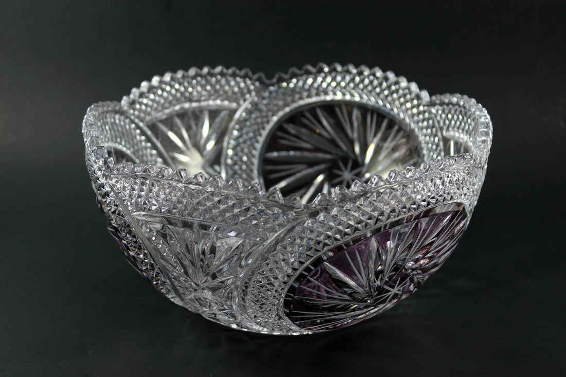 Czech Bohemia Pinwheel Crystal, Three footed bowl – With A Past