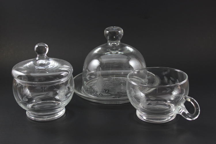 Princess House - Cream, Sugar and Covered Butter Dish – With A Past